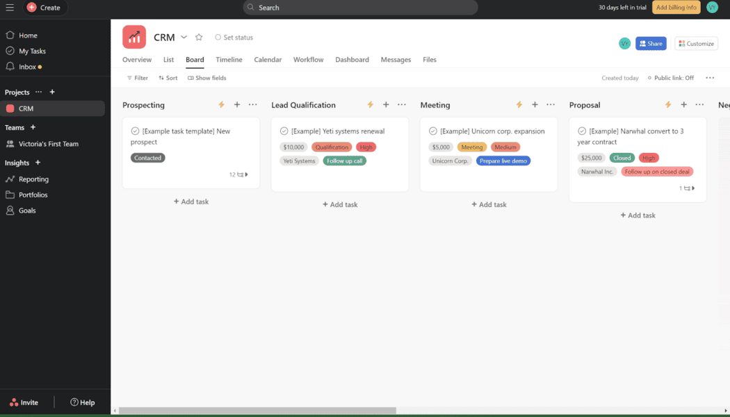 How to Use Asana as a CRM
